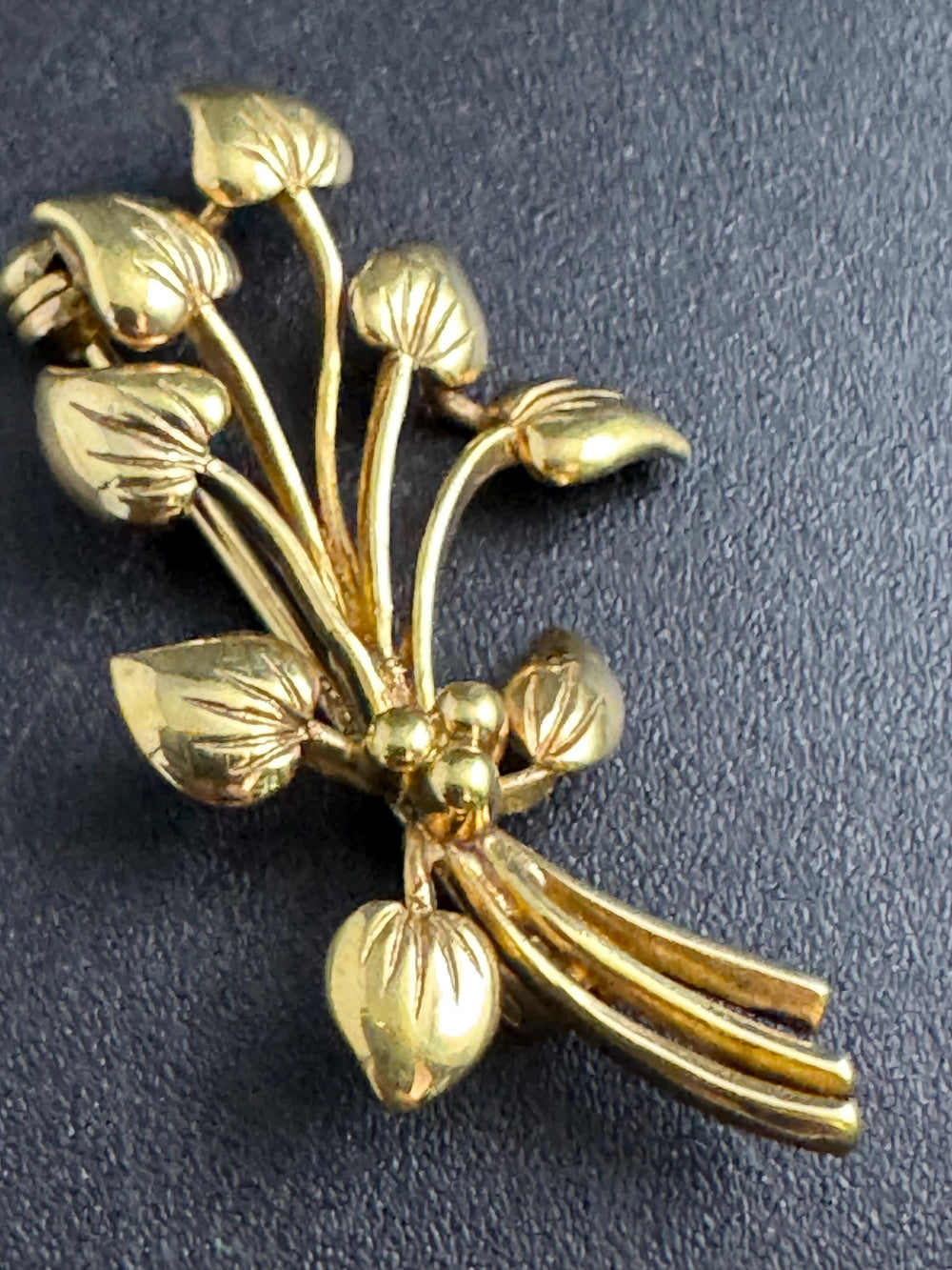 Signed amerikaner double gold plated modernist brooch, ANDREAS DAUB 3.